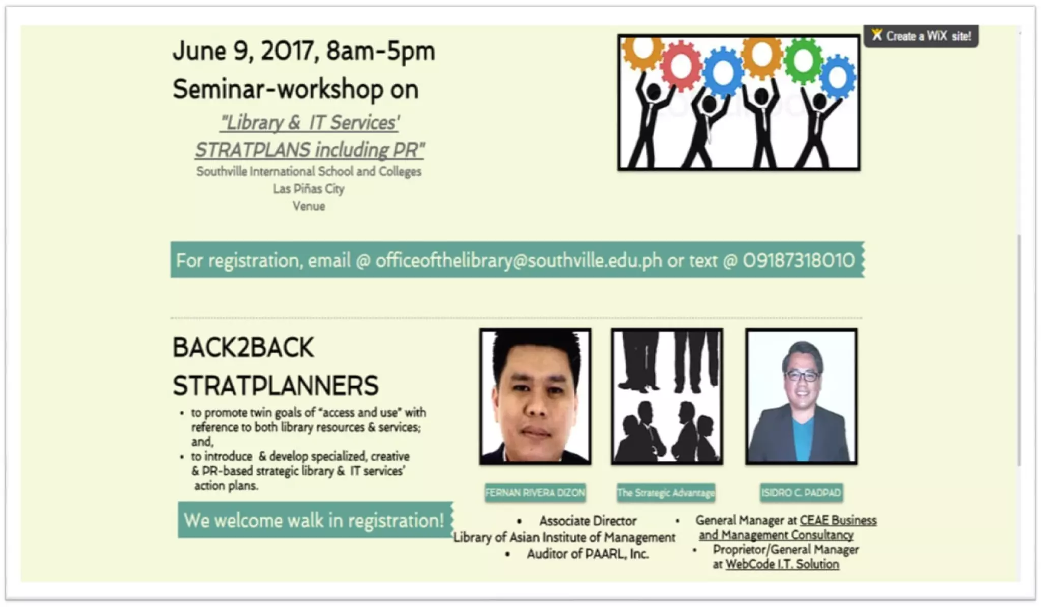 We welcome walk in registration! | PDF