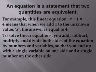 basic algebra | PPTX