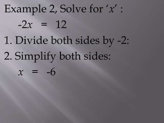 basic algebra | PPT