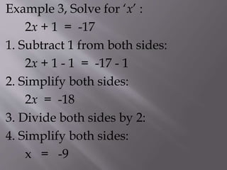 basic algebra | PPT