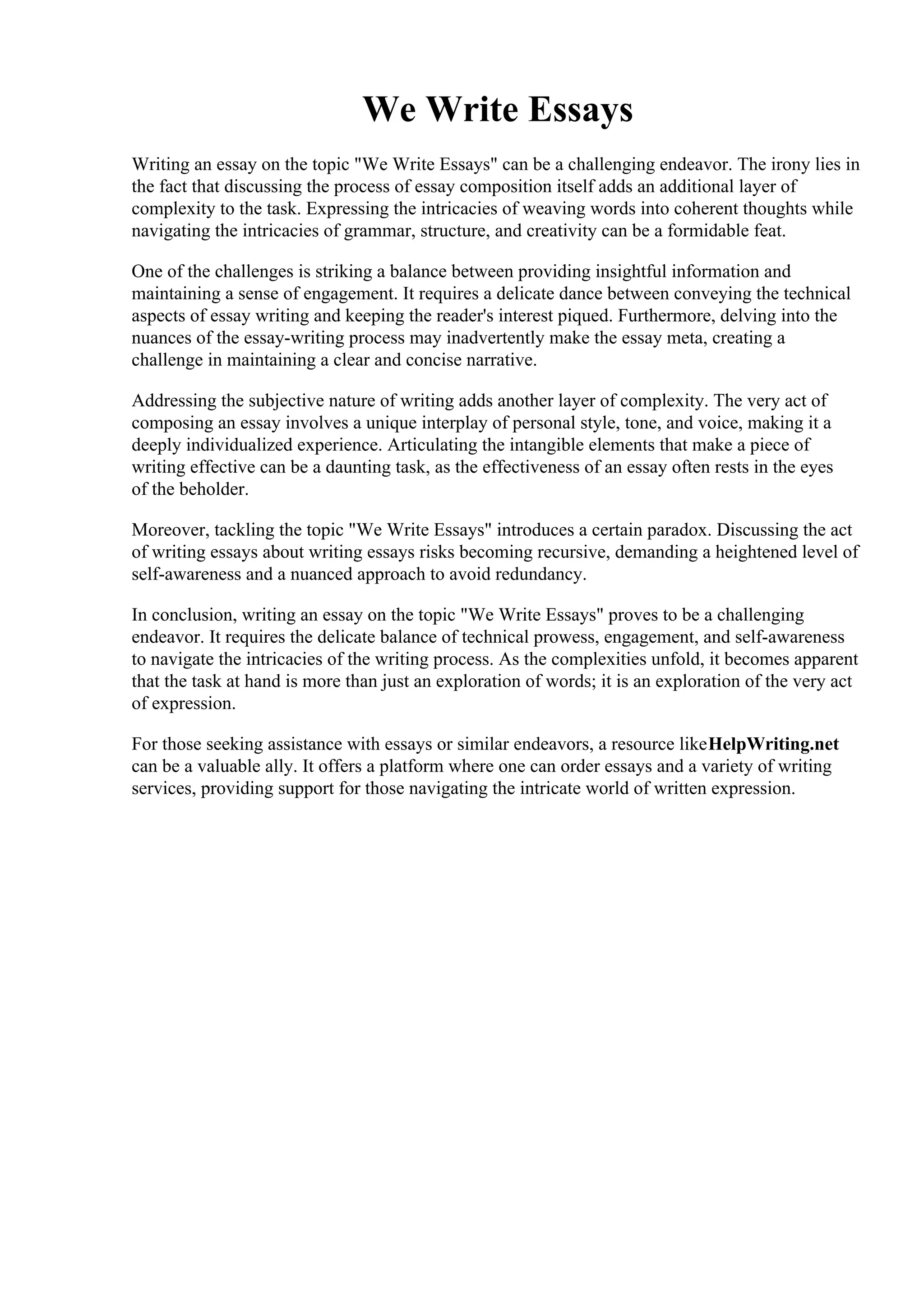 We Write Essays | PDF