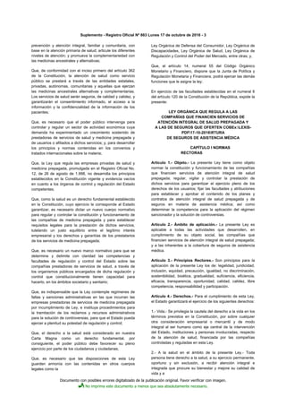 LEY DE MEDICINA PREPAGADA | PDF