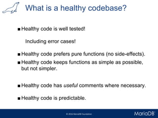 Improving MariaDB Server Code Health | PPT