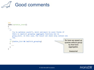 Improving MariaDB Server Code Health | PPT