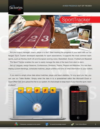 Sports Leagues Tracker/Tracking Website Software | PDF
