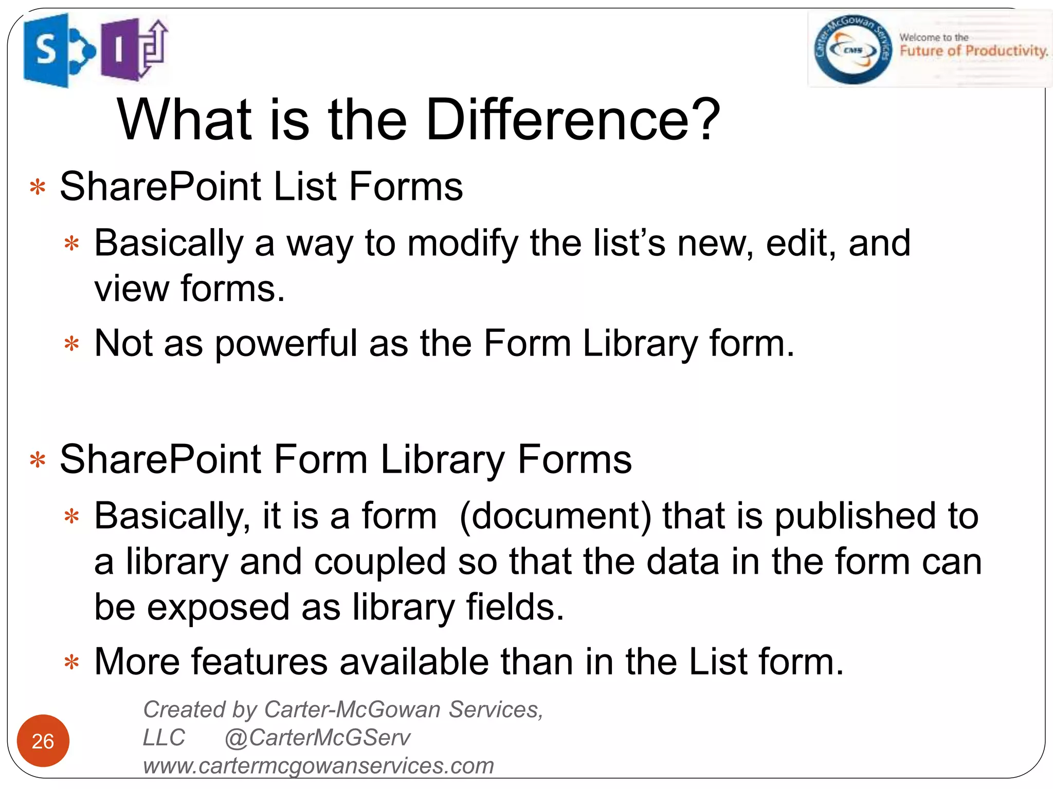 Intro to InfoPath Workflow | PPTX