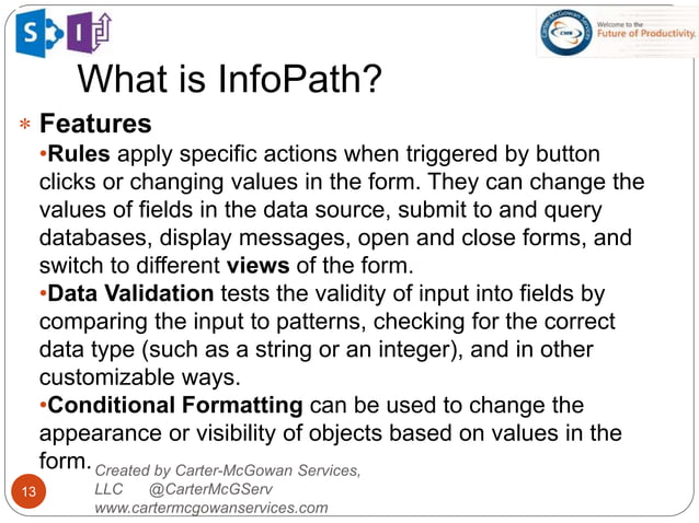 Intro to InfoPath Workflow | PPTX