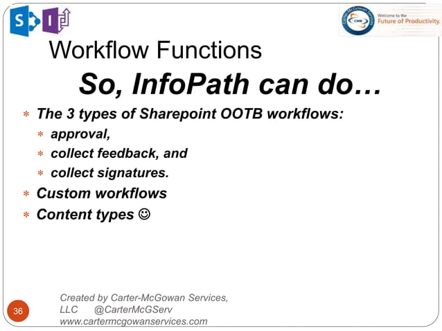 Intro to InfoPath Workflow | PPTX