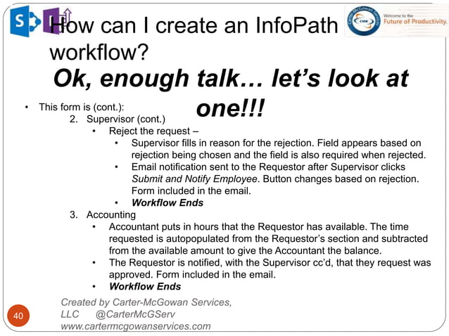 Intro to InfoPath Workflow | PPTX