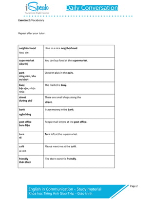 Chapter 1 unit 4. my neighborhood | PDF