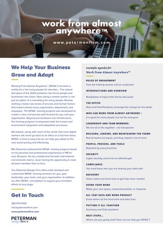 Work From Almost Anywhere - by Peterman Design Firm | PDF