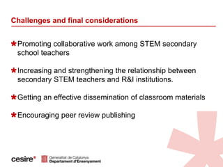 Training program for secondary school science, technology and ...