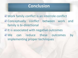 work family conflict | PPTX