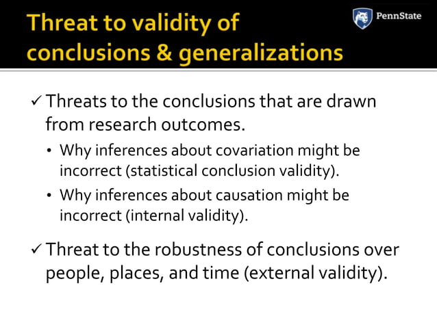 Validity of Conclusions & Generalizations | PPT | Free Download