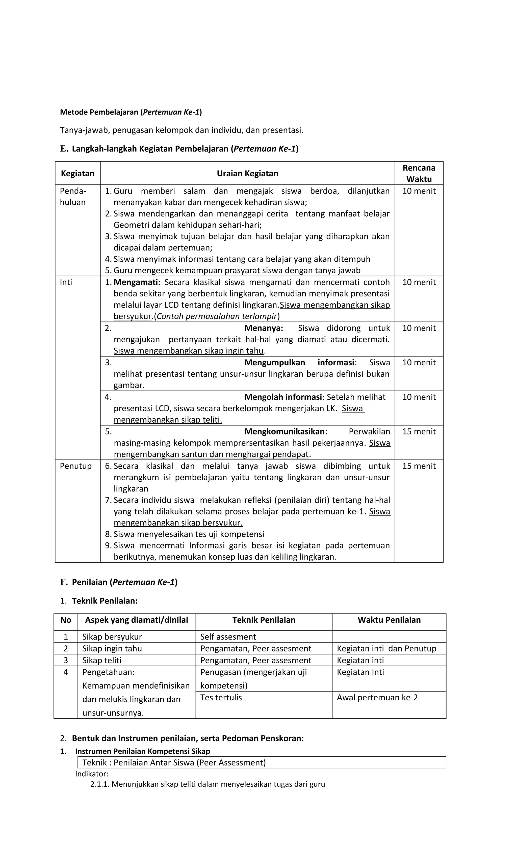 Rpp unsur2lingkaran | PDF