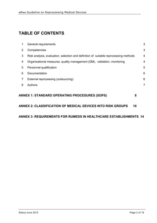 WFHSS Guideline on Reprocessing Medical Devices in / for Healthcare ...