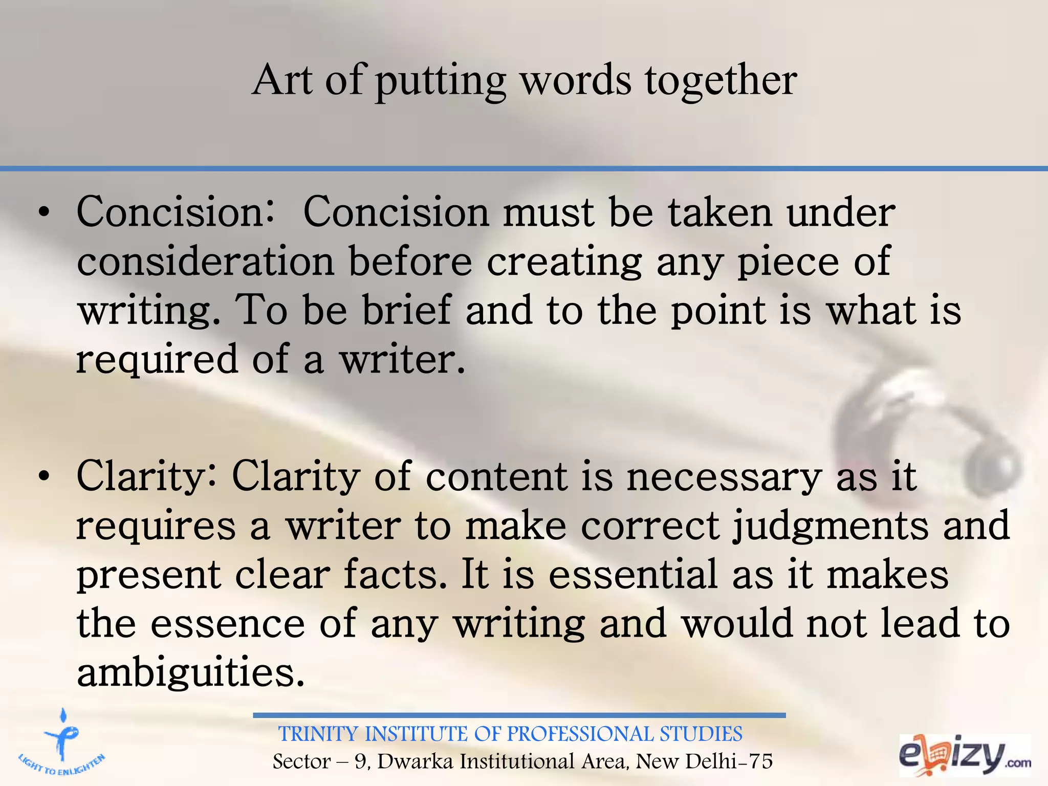 Writing for Media- Art of putting words together | PPTX