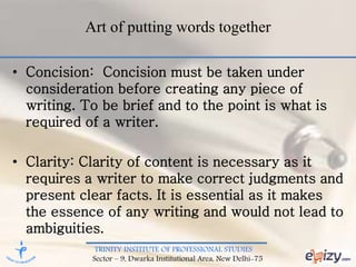 Writing for Media- Art of putting words together | PPTX