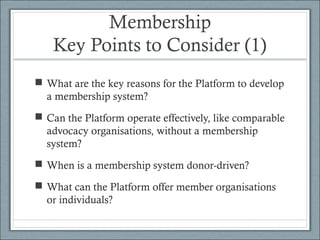Models of membership and governance | PPT