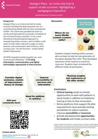 George’s Place - an invite only hub to support stroke survivors ...