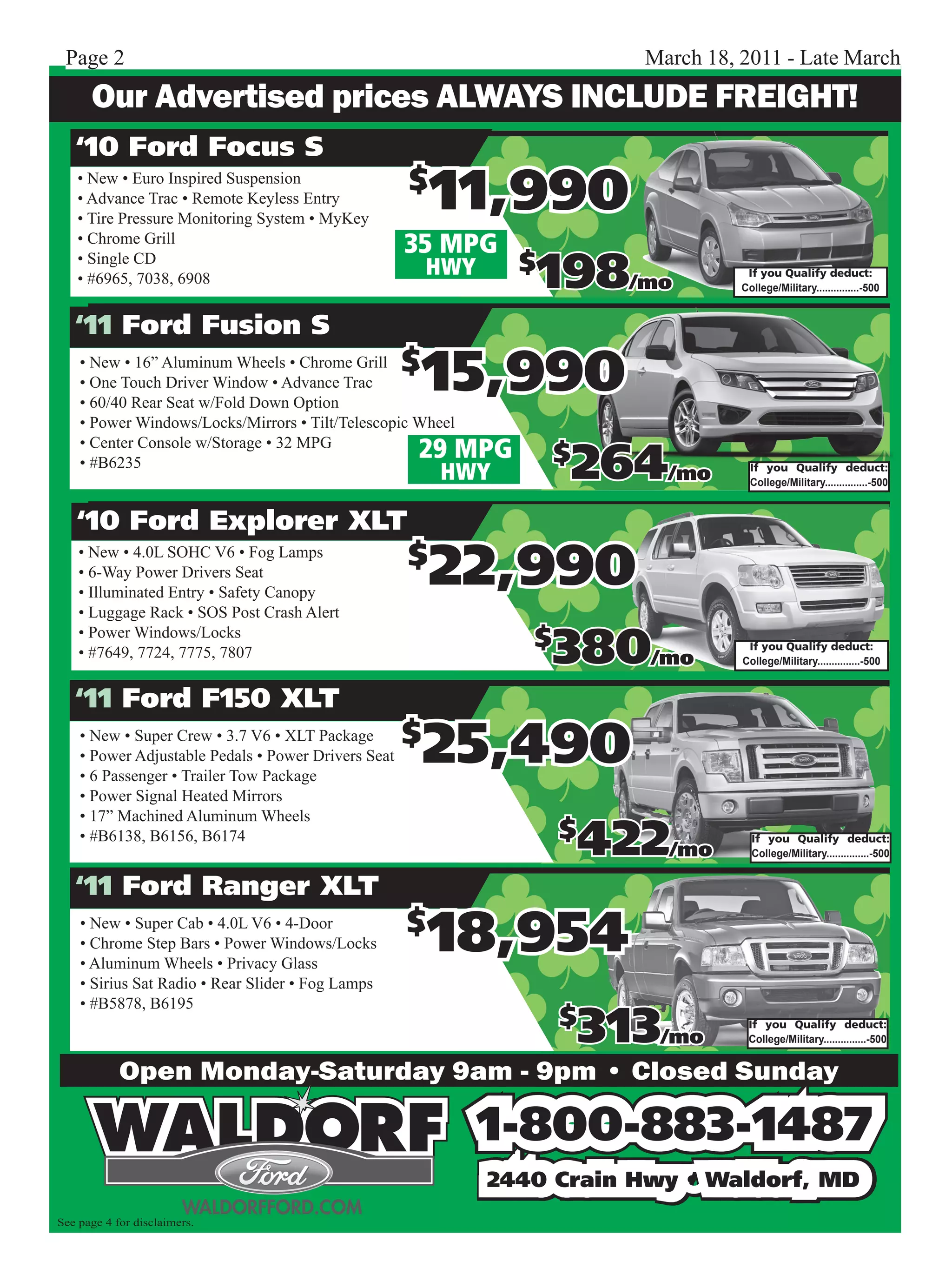 Waldorf Ford sales flyer | PDF