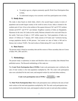 Work Force Participation Rate in India | PDF
