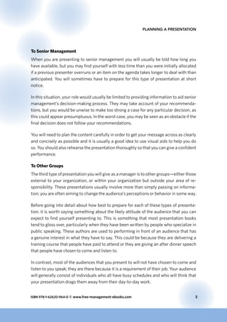 Planning a Presentation -- Developing Your Communication Skills | PDF