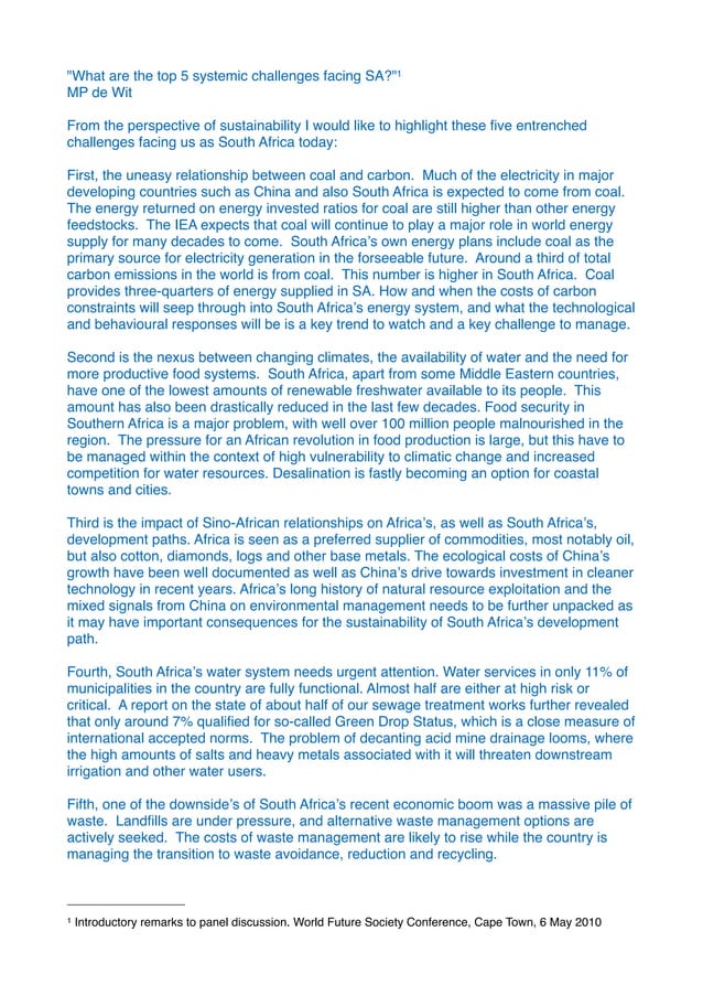 Wfs talk top 5 systemic challenges | PDF