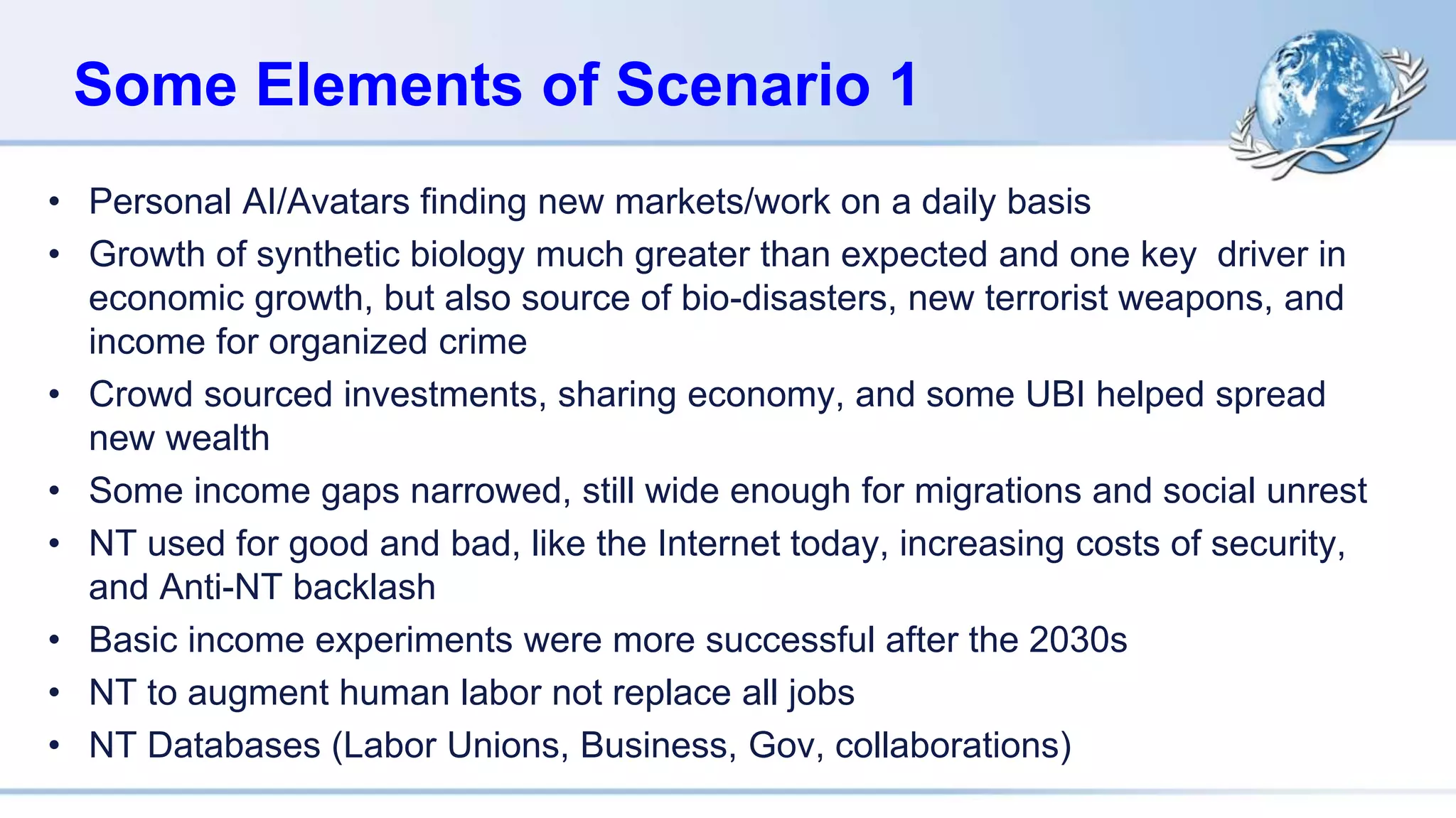World Future Society talk on Work/Technologh Global 2050 scenarios | PPT