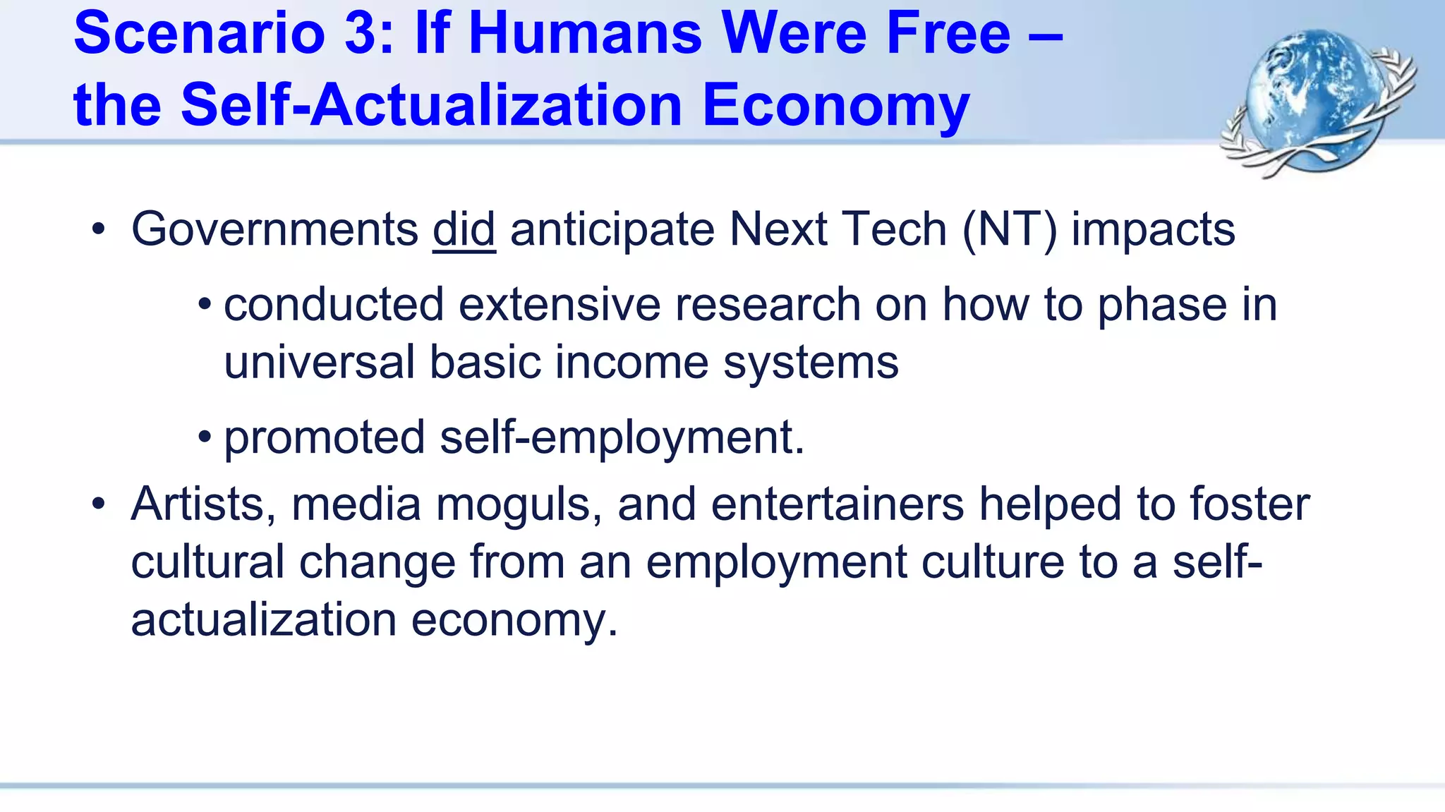 World Future Society talk on Work/Technologh Global 2050 scenarios | PPT