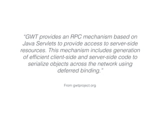 GWT Web Socket and data serialization | PPT