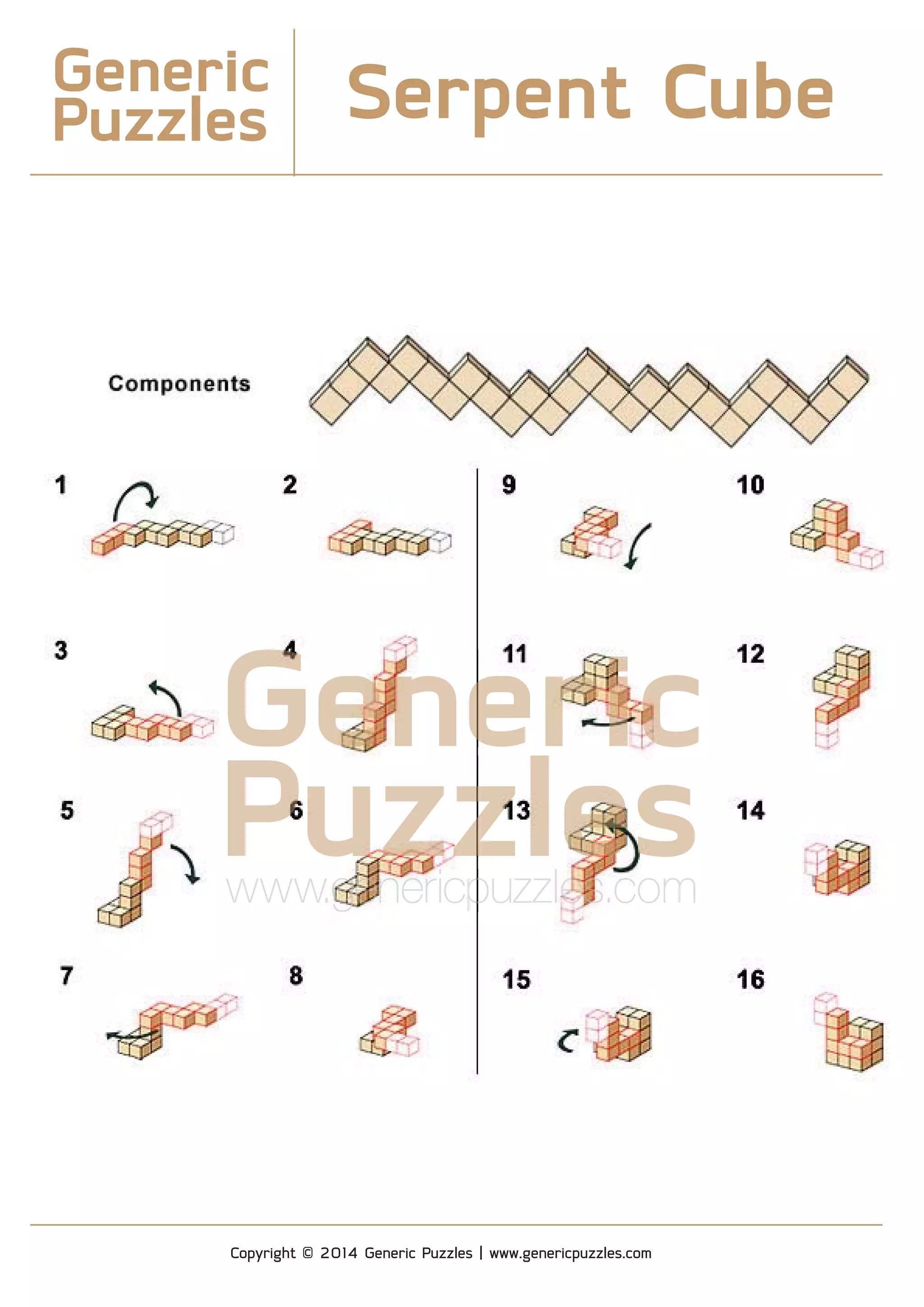 Generic Puzzles Solution - Serpent Cube 2.25" | PDF