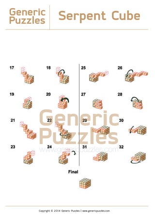 Generic Puzzles Solution - Serpent Cube 2.25" | PDF | Games and Puzzles ...