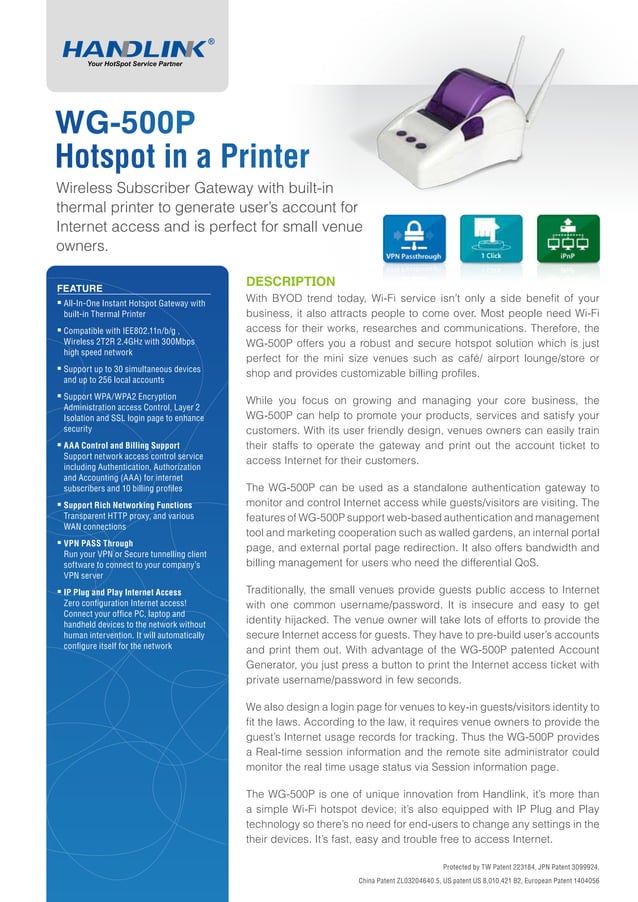 Wi-Fi Hotspot in a Printer | PDF