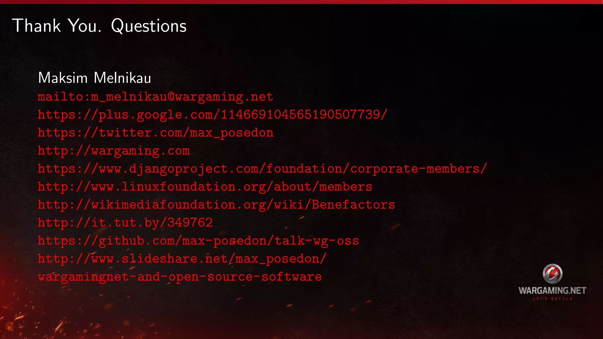 Wargaming.net и Open Source | PDF
