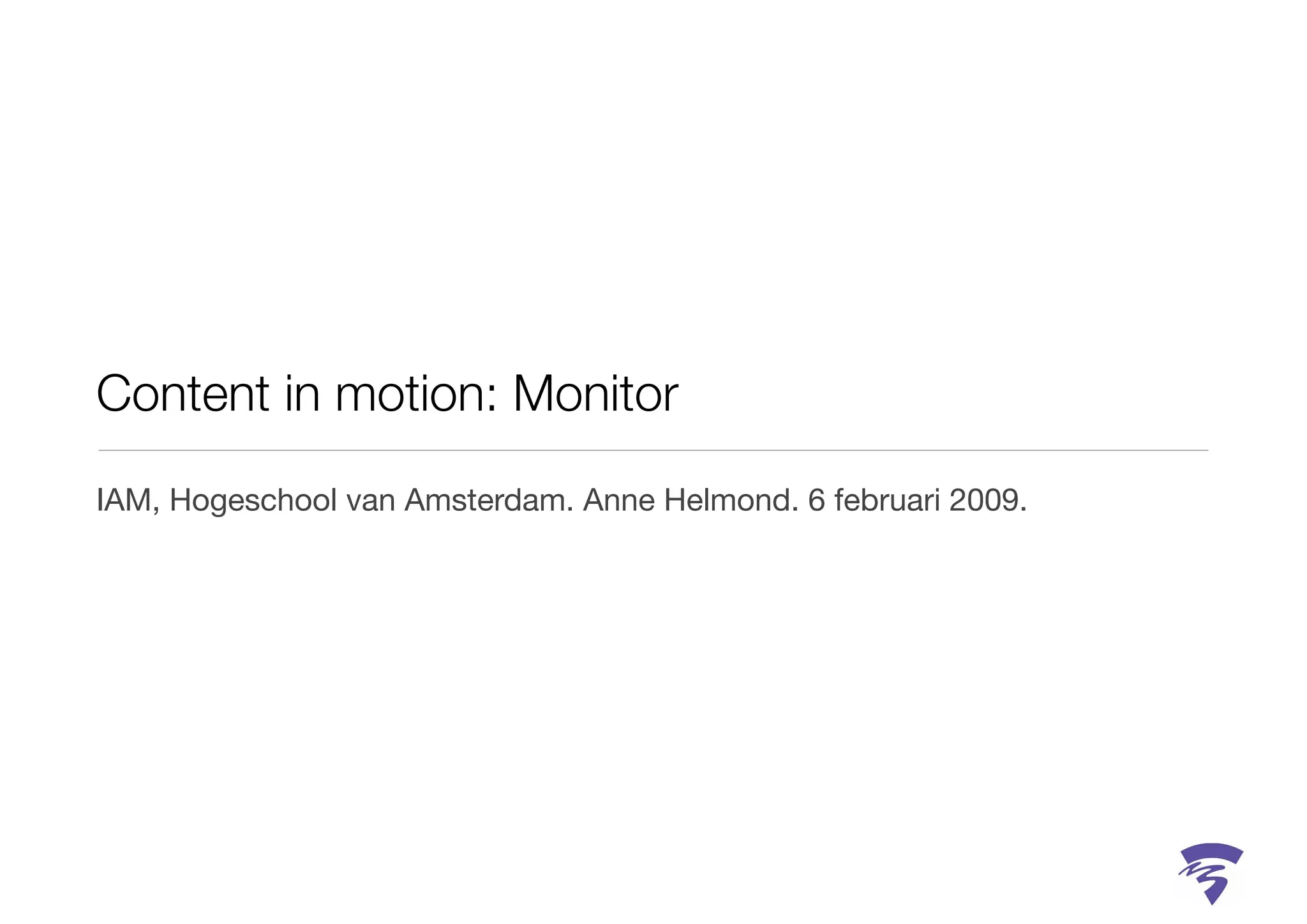 Hva Minor CIM introductie module Monitor | PPT
