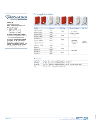 Edwards Signaling WG4GSKT Data Sheet | PDF