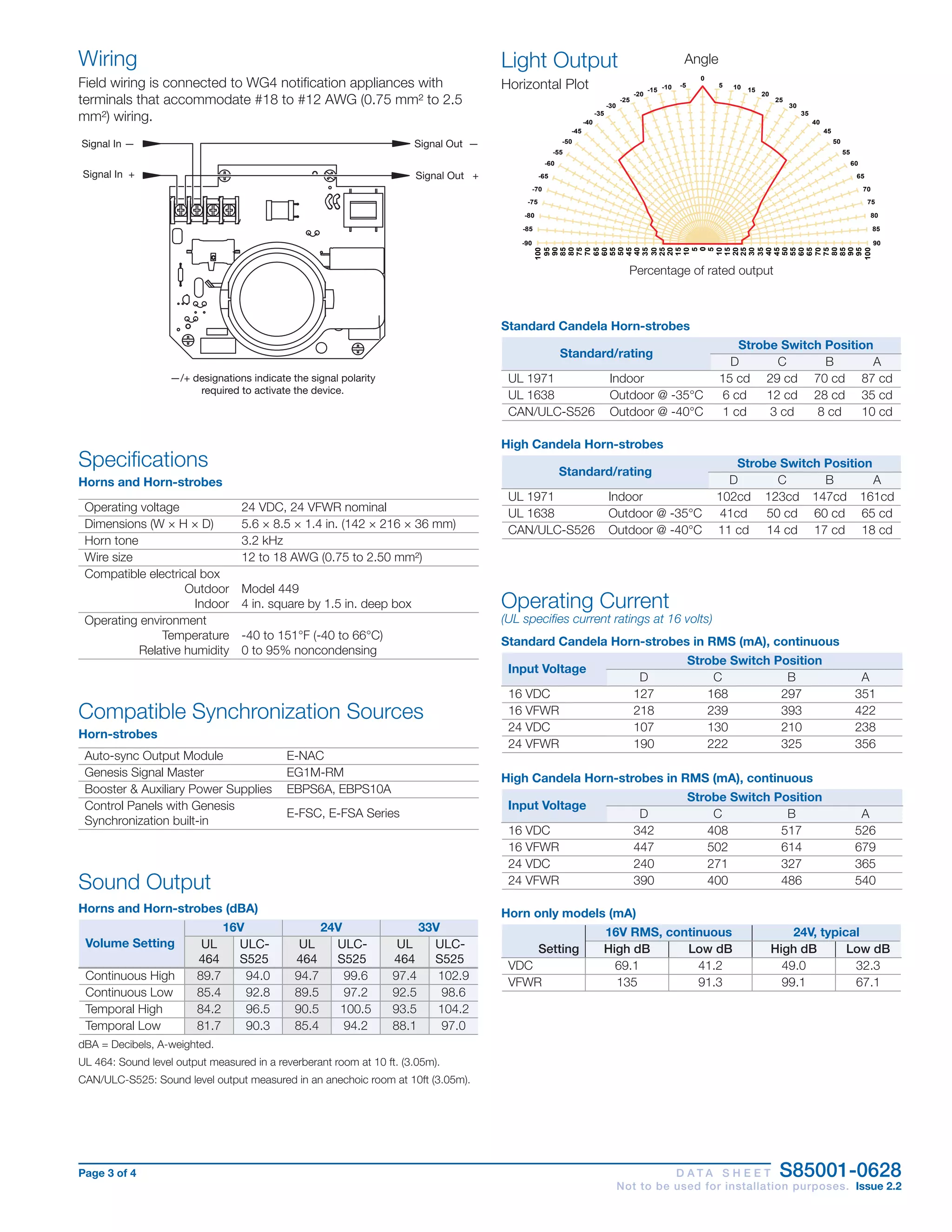 Edwards Signaling WG4WF-HVMHC Data Sheet | PDF