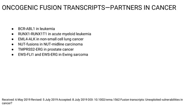 RNA fusion transcripts | PPT