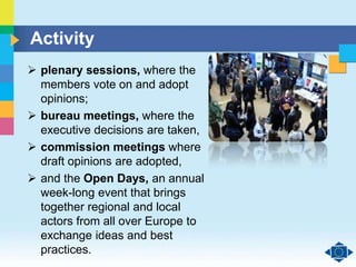 Committee of the Regions | PPT | Civic affairs | Politics