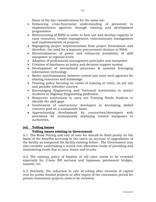 Government of India Ministry of Road Transport & Highways | PDF
