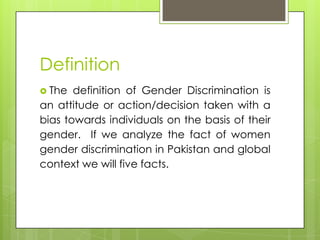 Women Gender Discrimination and Facts | PPTX