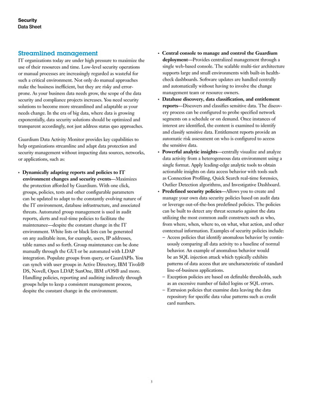 IBM Security Guardium Data Activity Monitor (Data Sheet-USEN) | PDF