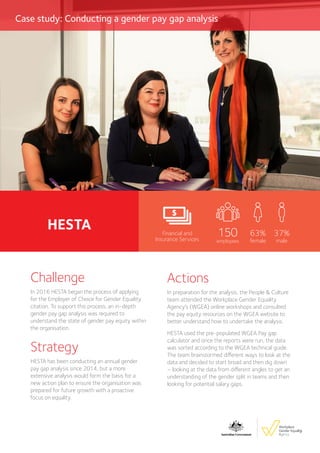 Case study: Conducting a gender pay gap analysis - HESTA | PDF