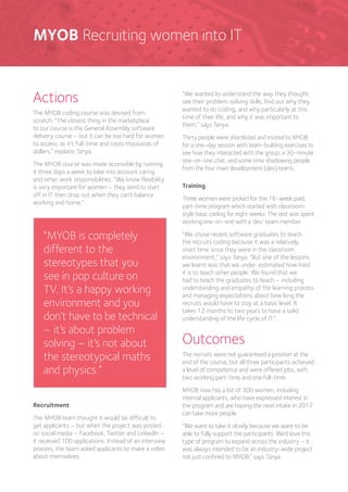 Case study: Recruiting women into IT - MYOB | PDF