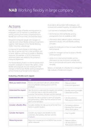 Case study: Working flexibly in large company - NAB | PDF
