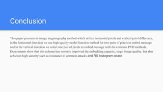 Image Steganography Method Based on PVD and Modulus Function | PPTX | Physics | Science