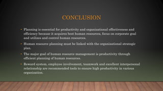 Article analysis on human resourses planning & employee | PPT