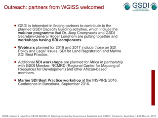 WGISS 41 Meeting GSDI Presentation | PPT