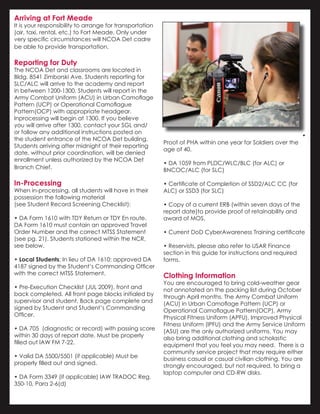 CCoE NCOA Detachment Student Welcome Guide (March, 2016) | PDF